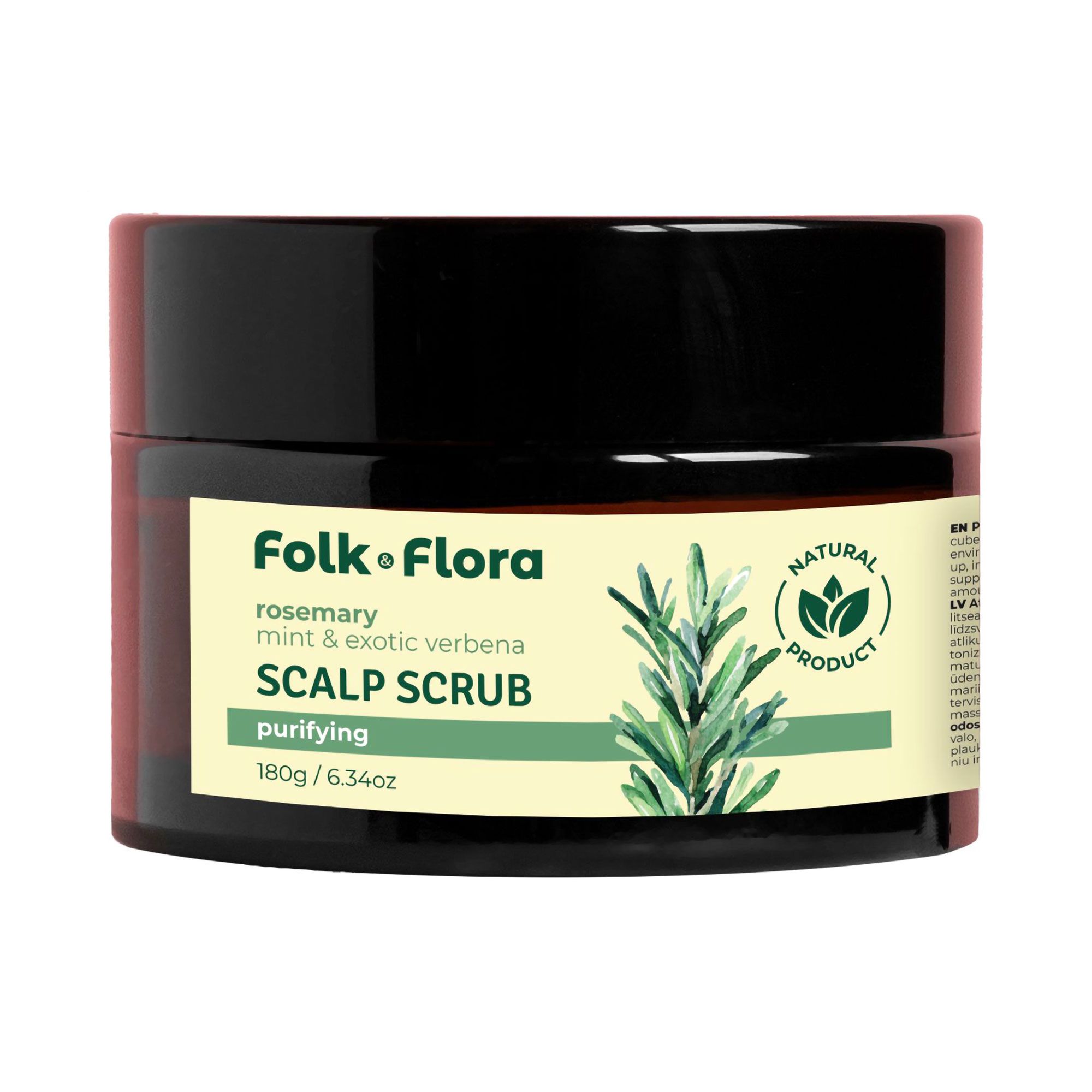 Скраб для шкіри голови Folk & Flora Scalp Scrub Розмарин, 180 г ...