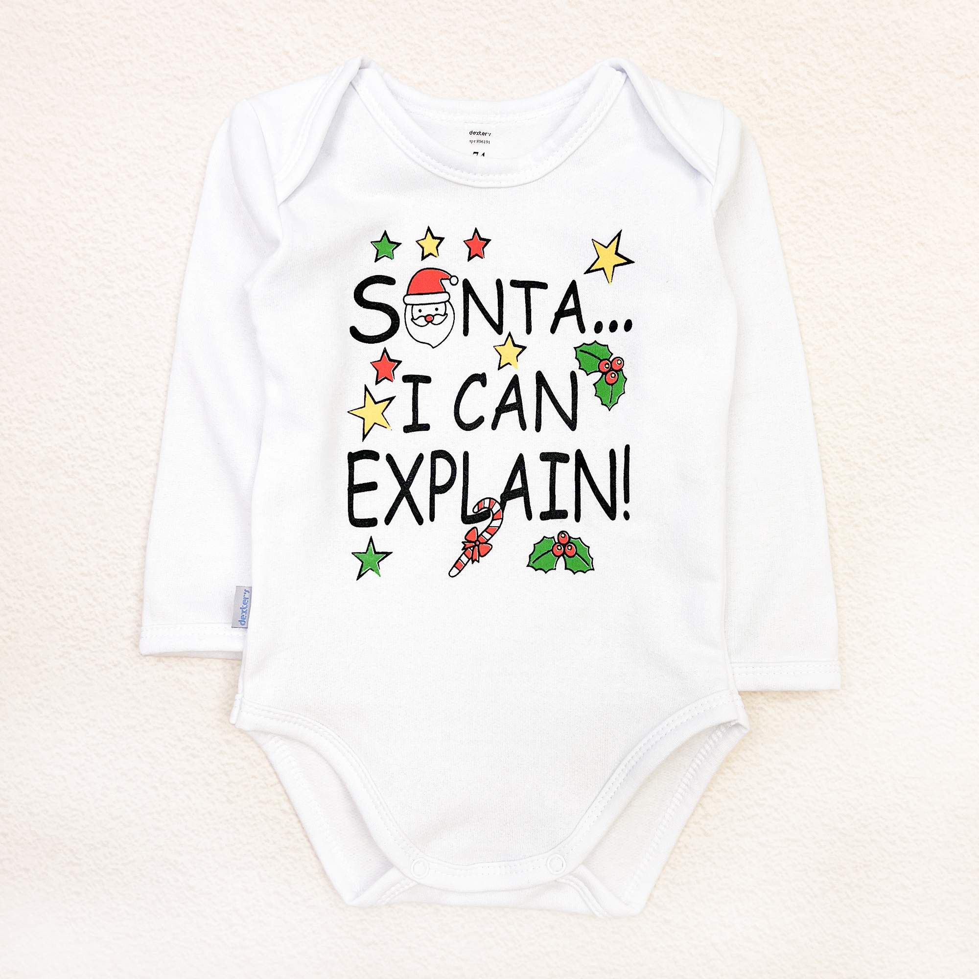 Дитячий боді Dexter’s із різдвяним принтом santa 74 см білий ...