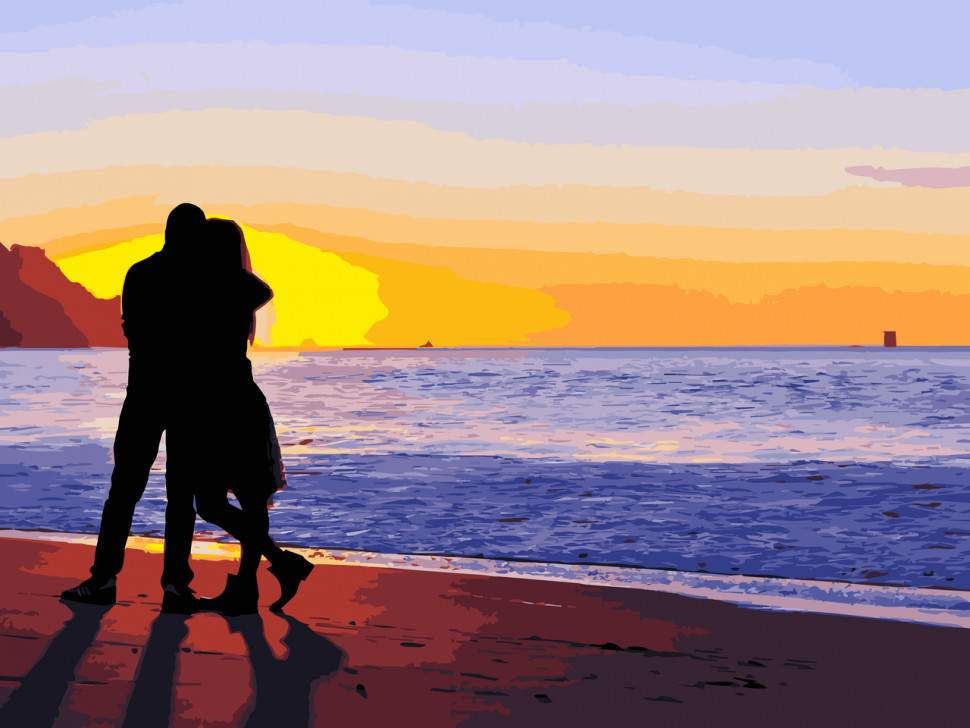 Картина за номерами Закохані на узбережжі 40x50 см АРТ-КРАФТ (10212-AC ...