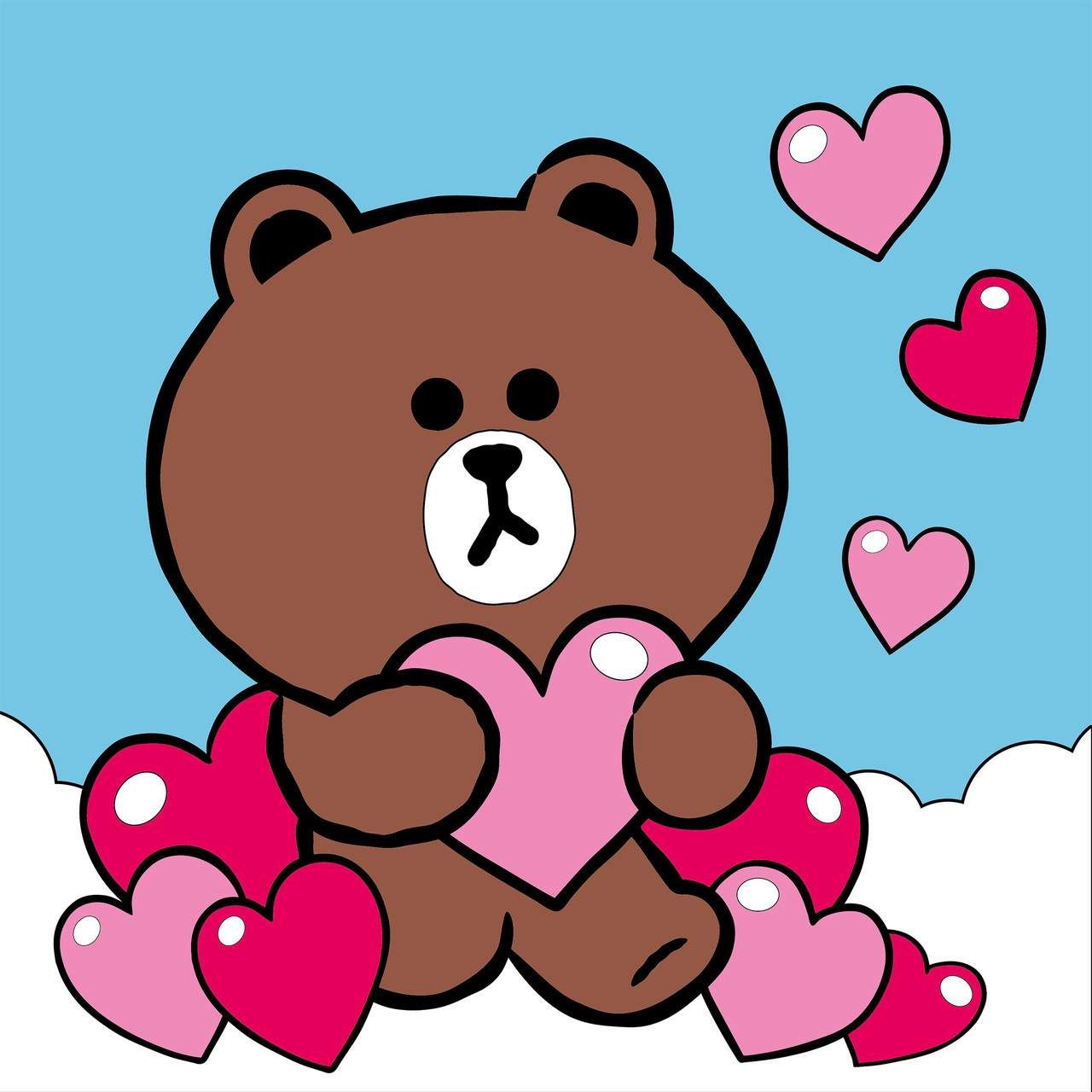 Картина по номерам SANTI Лайн Френдс. Браун и сердечко 25х25 см LED ...