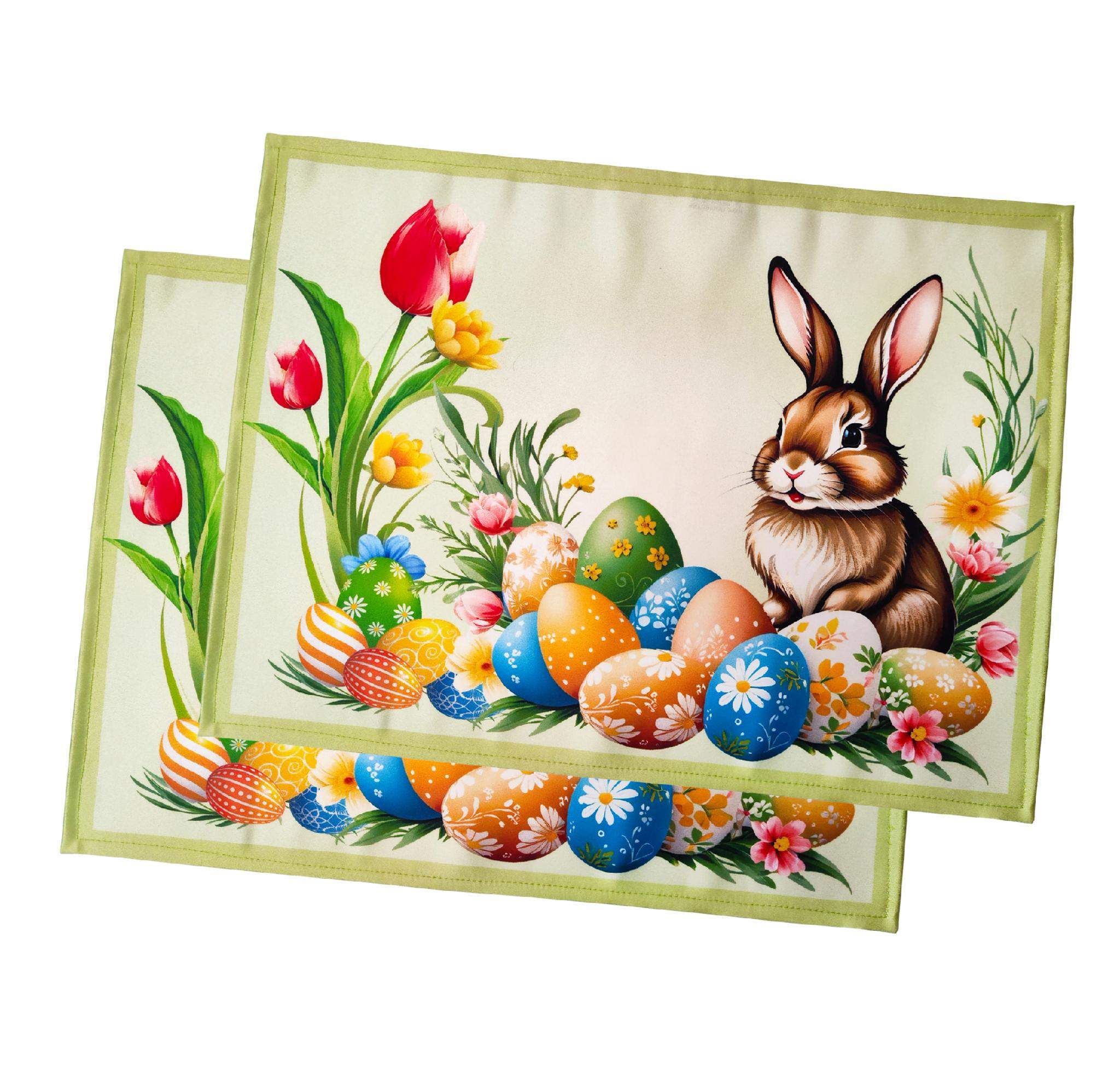 Набор из 2 салфеток Maystat Кролики водоотталкивающая 33х44 см зеленая (0157-PR33-44) (1472087 ...