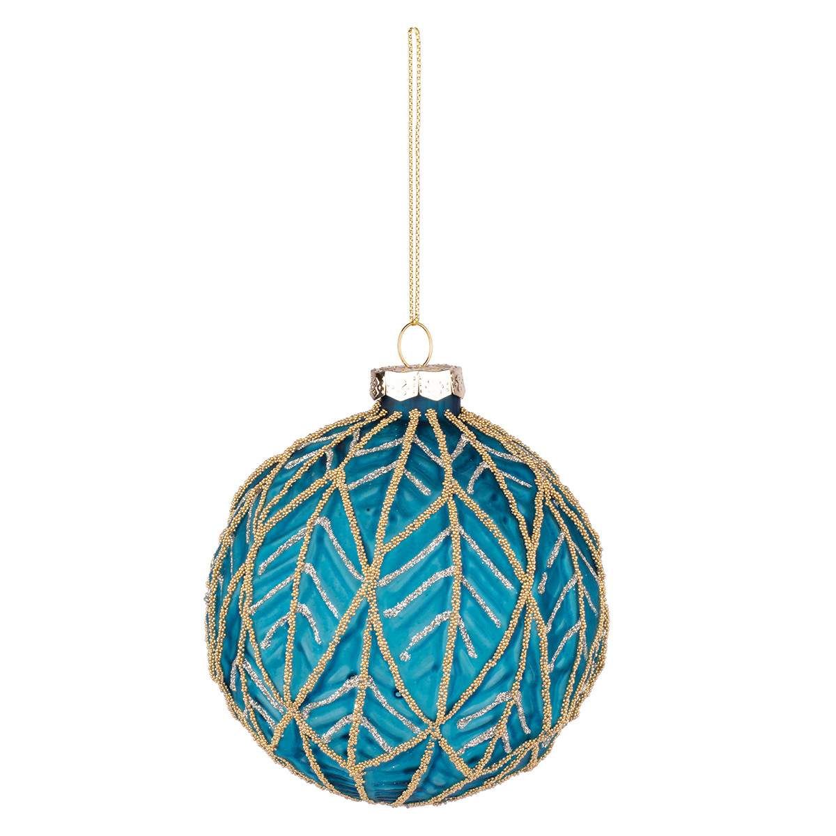 Новогодний шар Novogod'ko стекло 10 см зеленый матовый орнамент (973855 ...