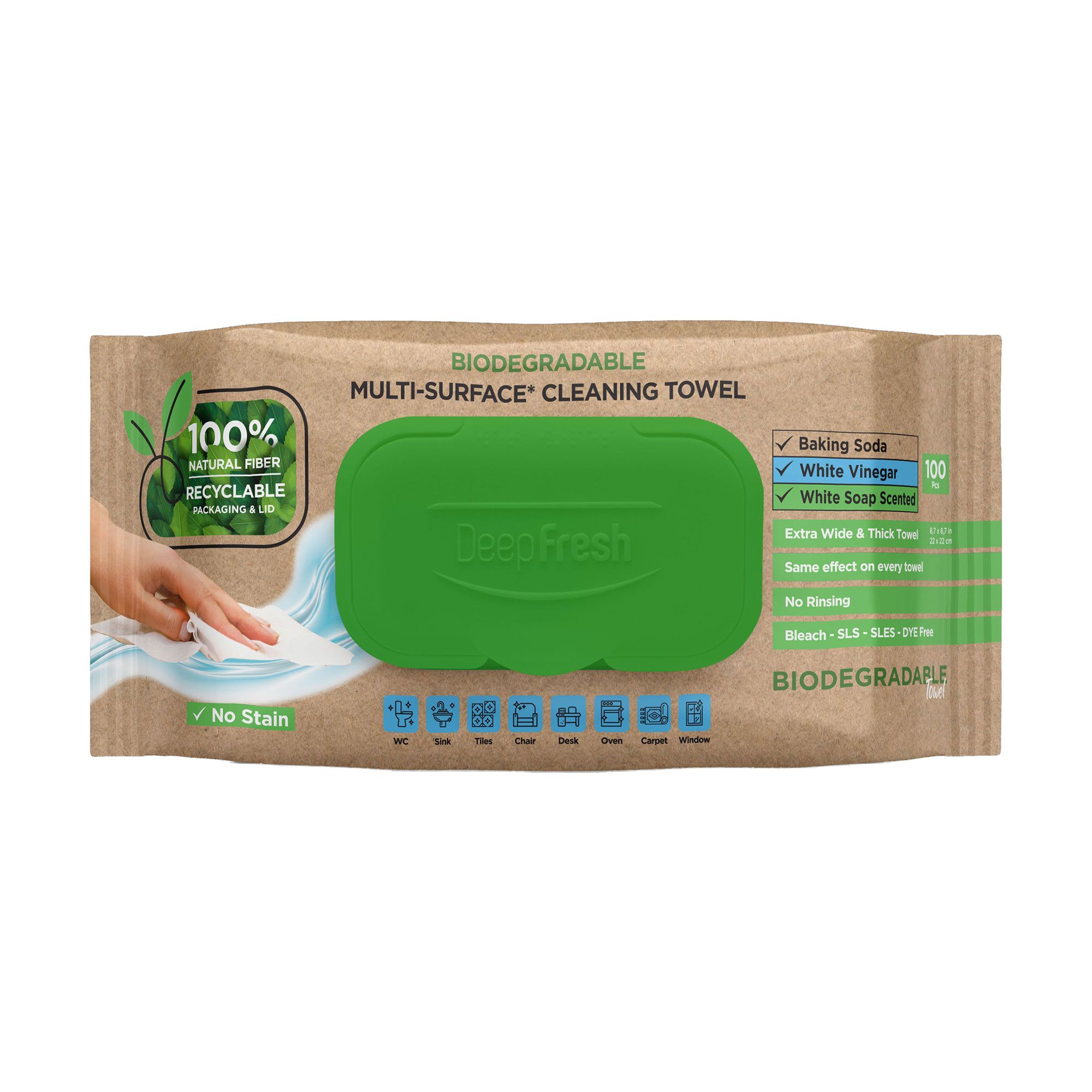 Влажные салфетки для очистки поверхностей Deep Fresh Биоразлагаемые ...