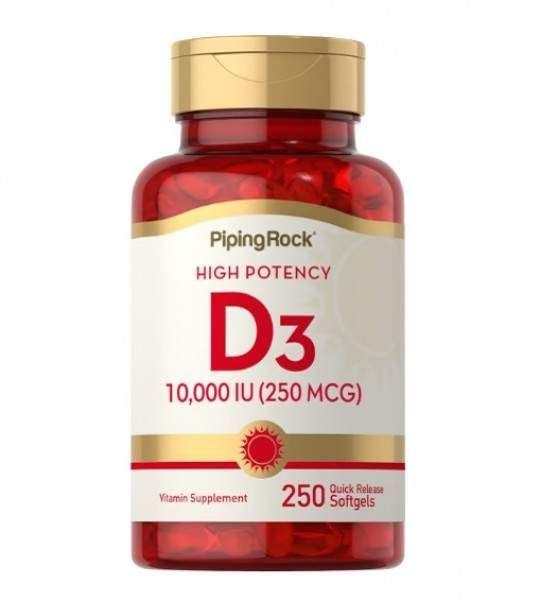Вітамін D Piping Rock Vitamin D3 High Potency 10000 IU 250 Softgels ...
