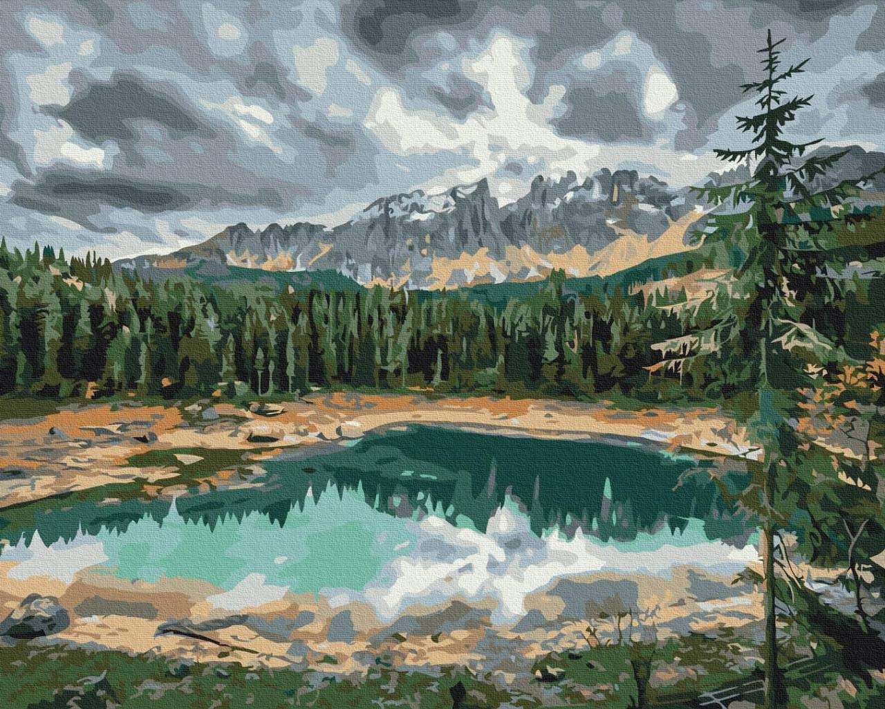 Картина по номерам Brushme 48x60см "Озеро Карецца © Roksolana Baran ...