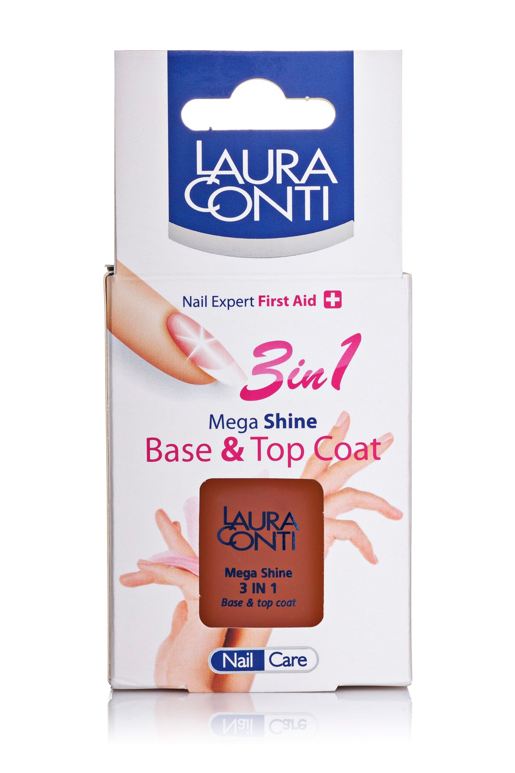 Средство 3в1 Laura Conti 3in1 Mega Shine Base&Top Coat Супер-блеск для ...