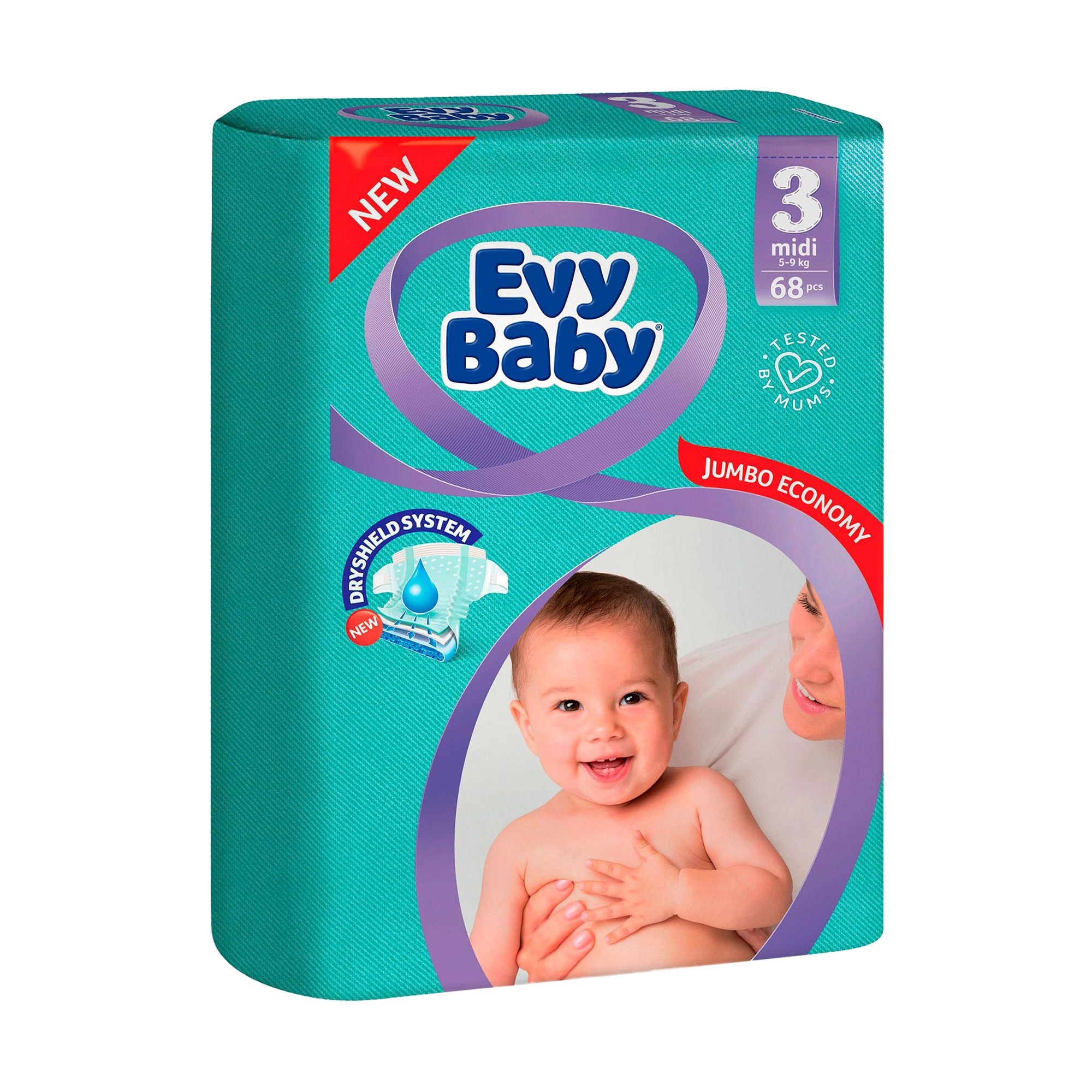 Подгузники Evy Baby 68 шт 5-9кг р.3 - купить в интернет-магазине EVA