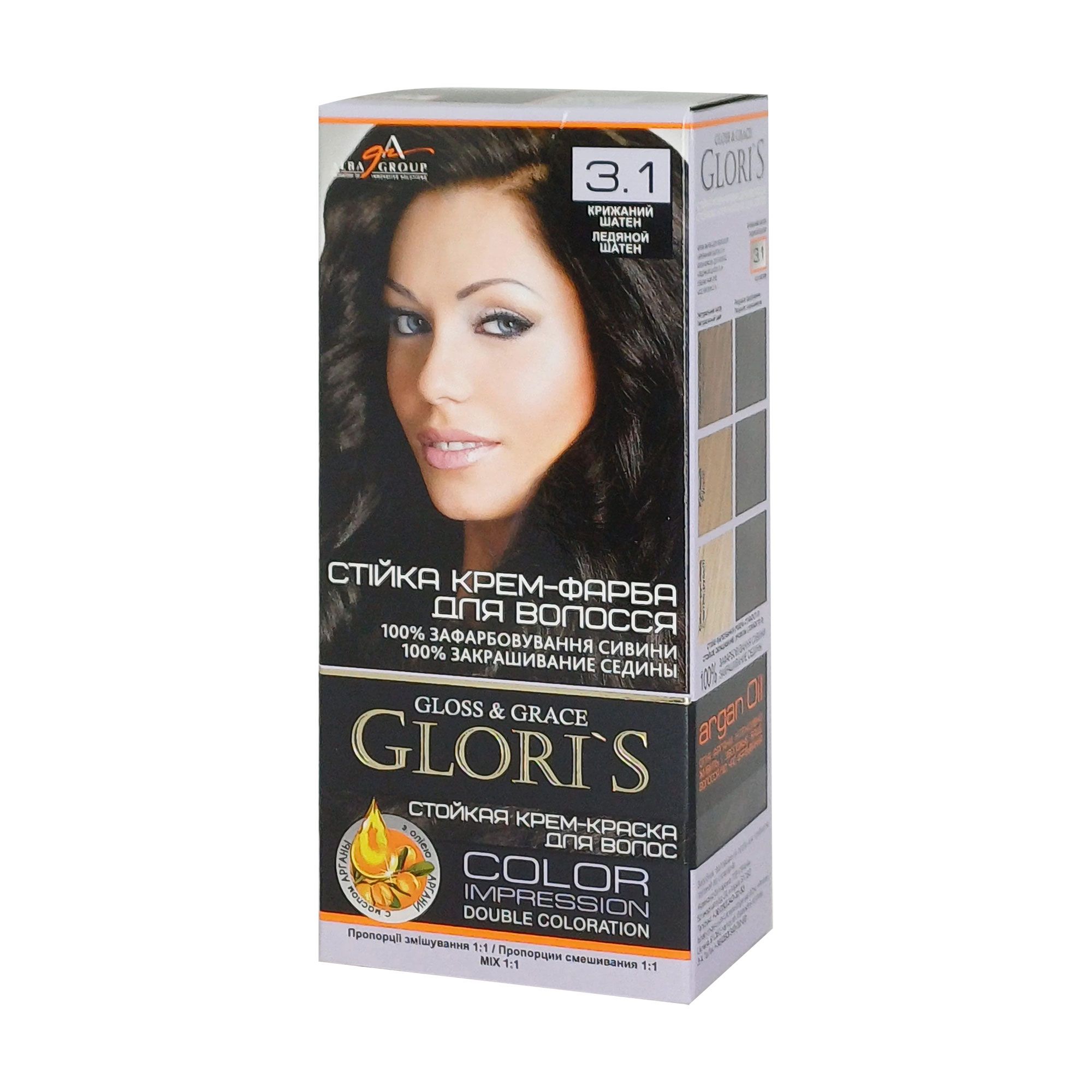 Стойкая крем-краска для волос Glori's Gloss & Grace для двух применений ...