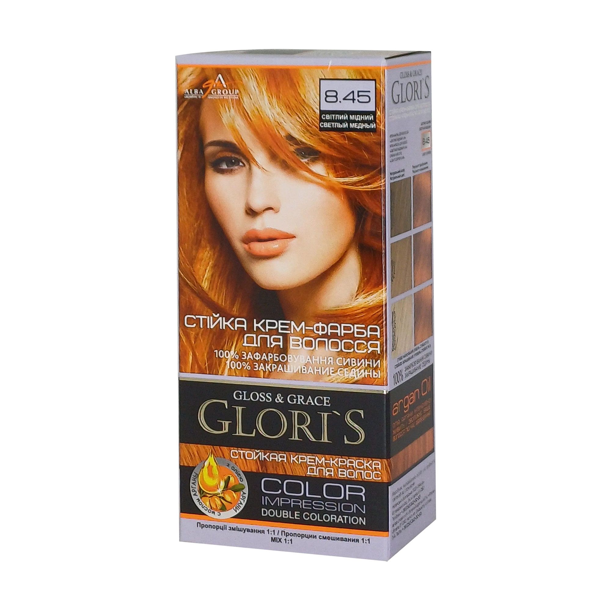 Стойкая крем-краска для волос Glori's Gloss & Grace для двух применений ...