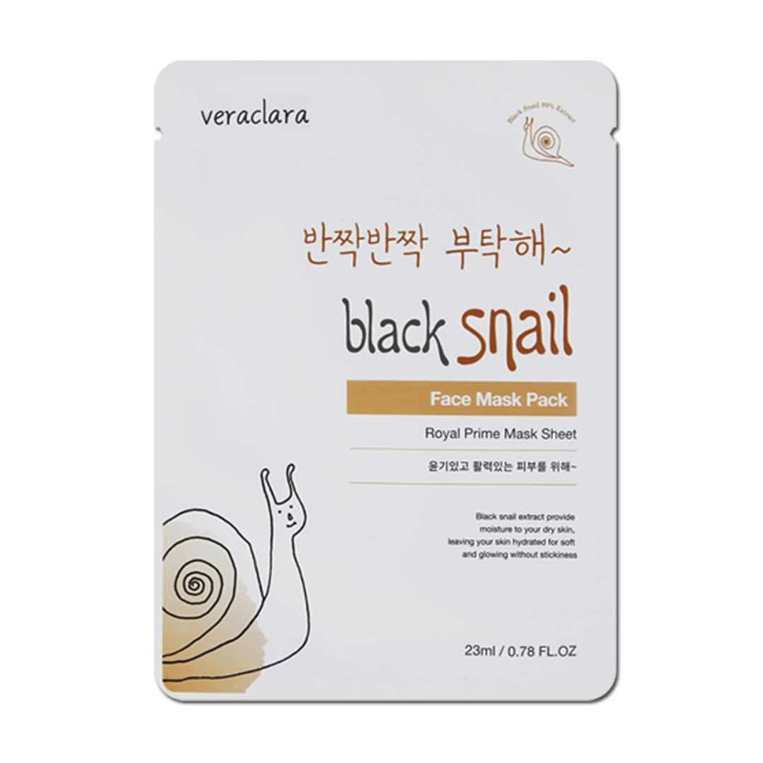Тканинна маска для обличчя Veraclara Black Snail з екстрактом чорного ...