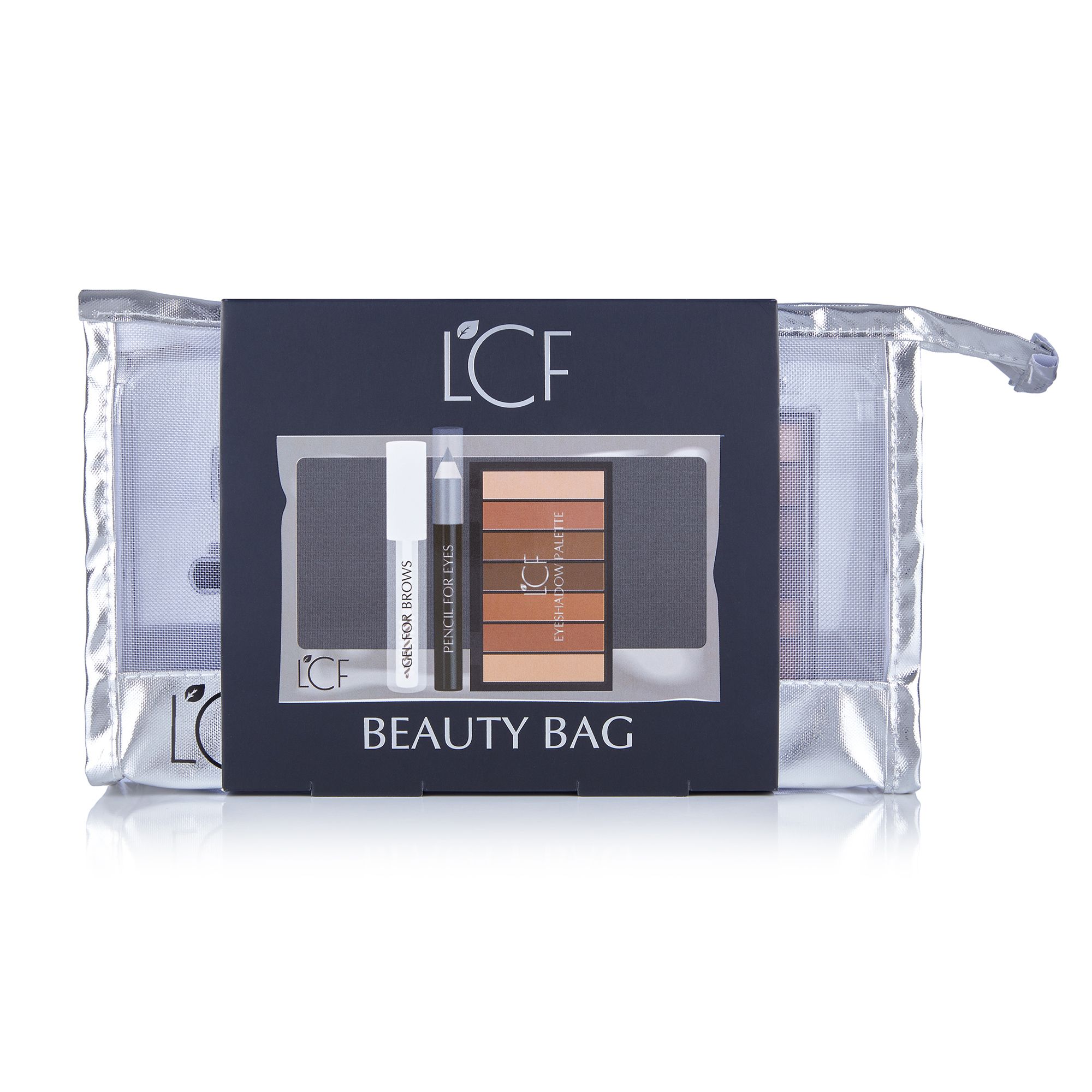 Подарунковий набір для макіяжу LCF Beauty (косметичка + міні палетка ...