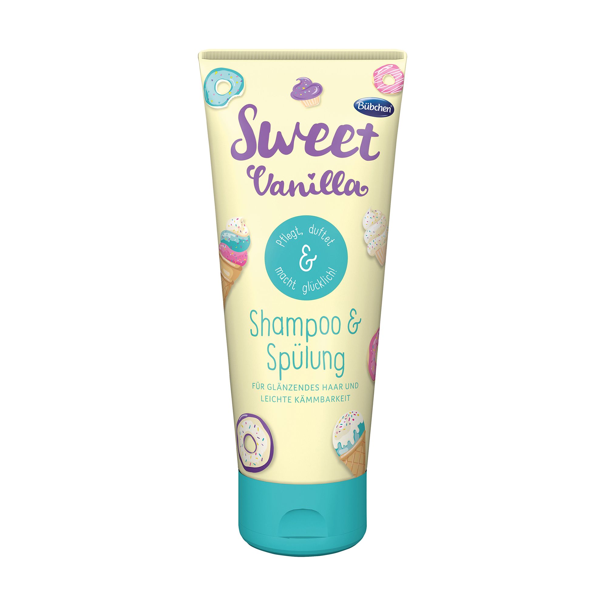 Дитячий шампунь-бальзам для волосся Bubchen Sweet Vanilla Shampoo&Balm Солодка ваніль, 200 мл ...