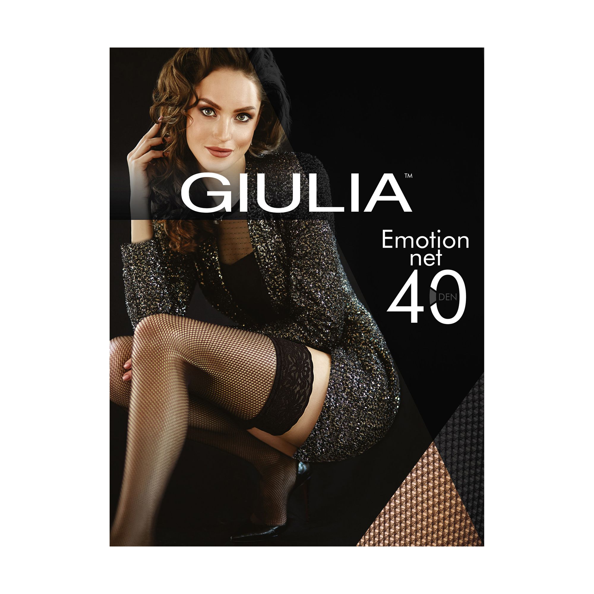 Чулки женские Giulia Emotion Net 40 DEN, Nero, размер 3/4 - купить на EVA.UA
