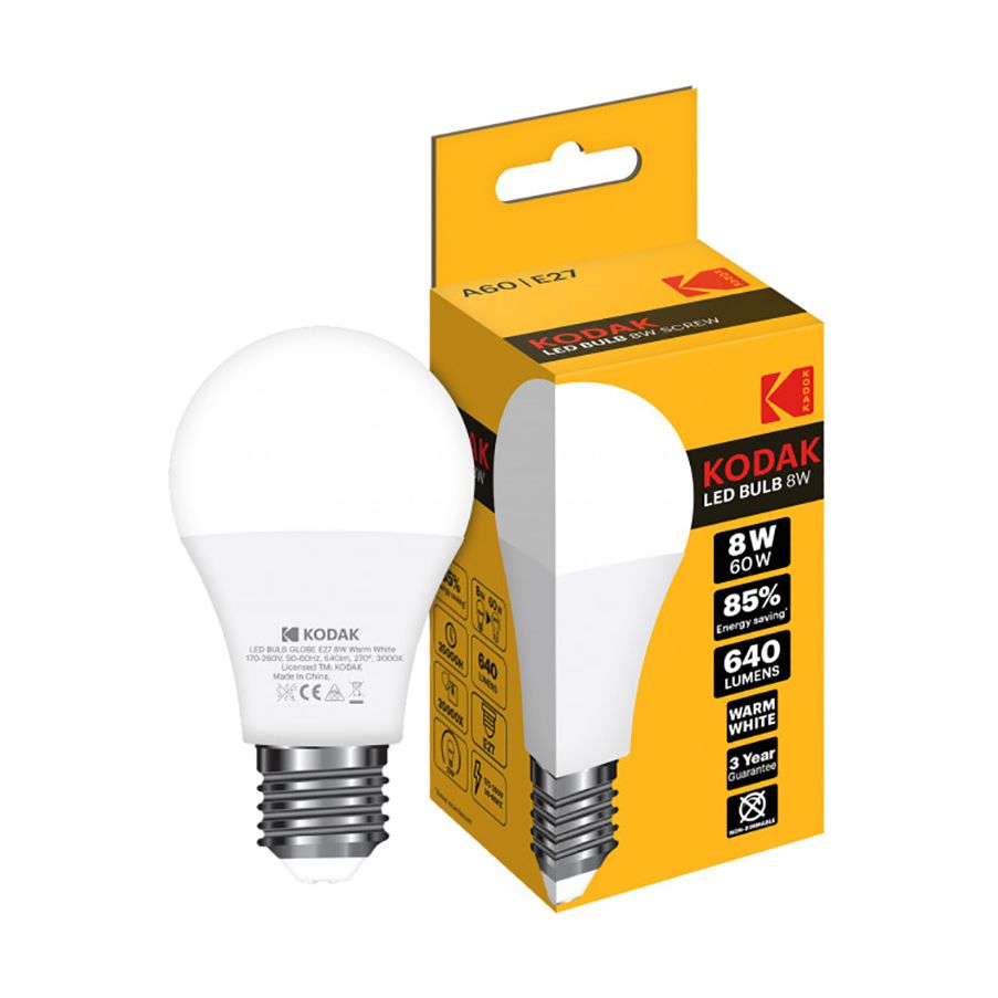 LED-лампа Kodak Globe A60 E27 8W 3000K, 1 шт - купить на EVA.UA - гипермаркет красоты