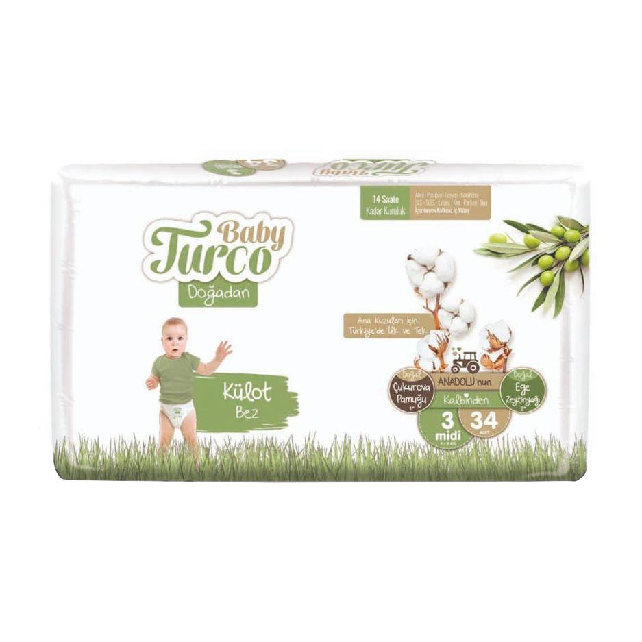 Підгузки Baby Turco розмір 3 Midi (5-9 кг), 34 шт - купити на EVA.UA