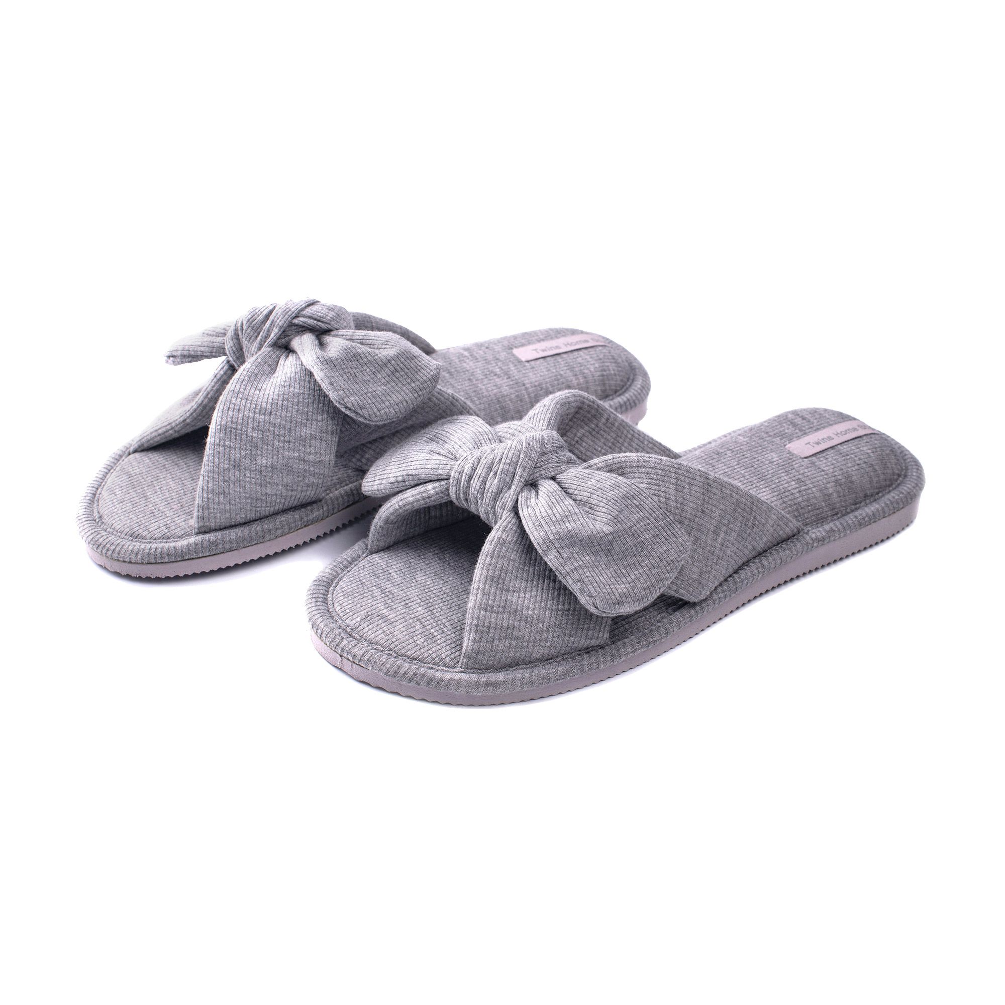 Жіночі кімнатні капці Twins Hs Vl Бант перехресні відкриті сірі — купити на Eva Ua
