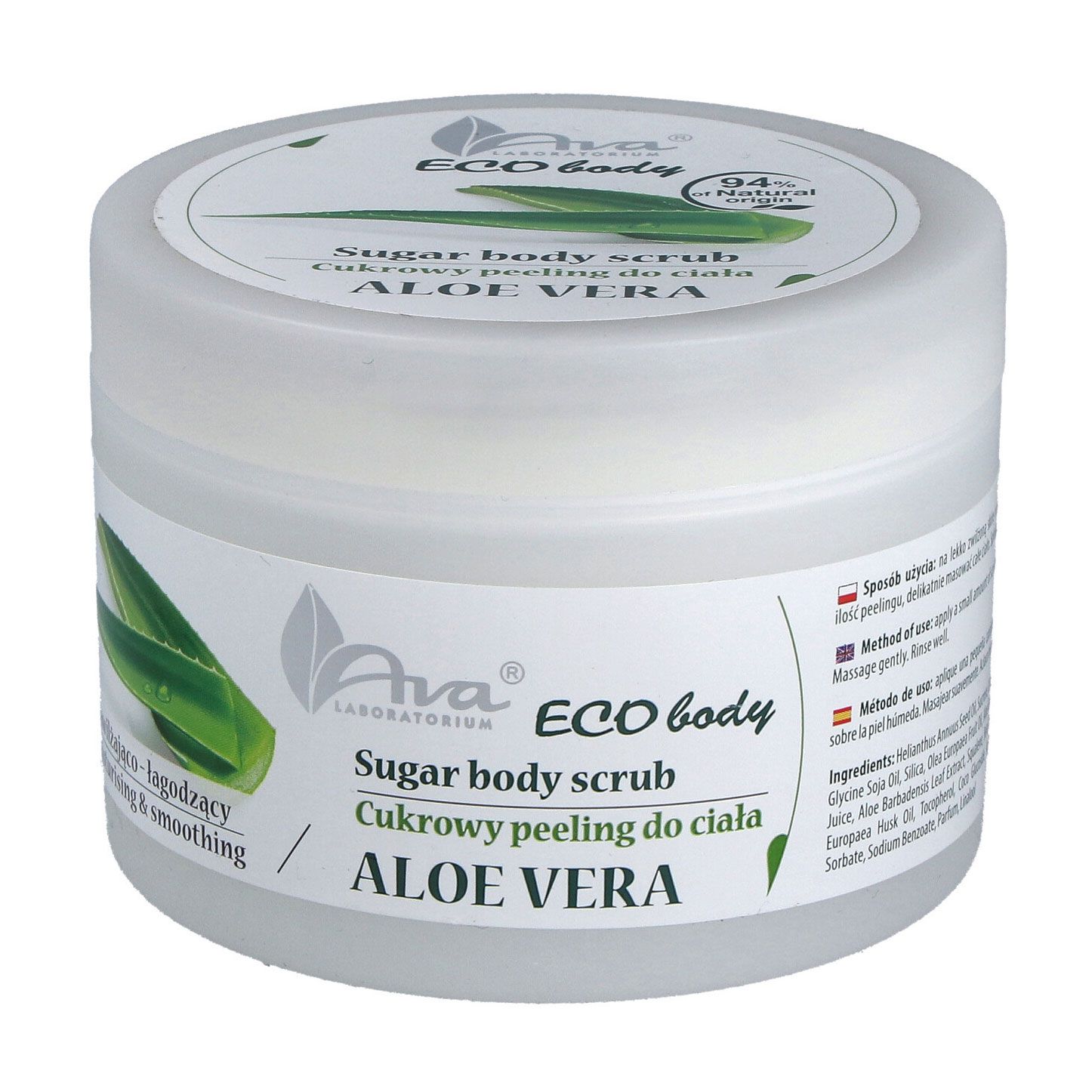 Скраб для тела AVA Laboratorium Eco Body Natural Sugar Scrub Aloe Vera ...