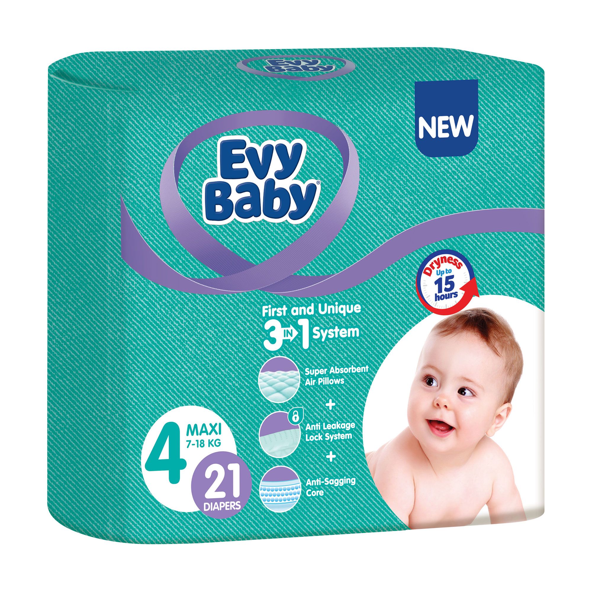 Подгузники Evy Baby Maxi размер 4 (7-18 кг), 21 шт - купить на EVA.UA