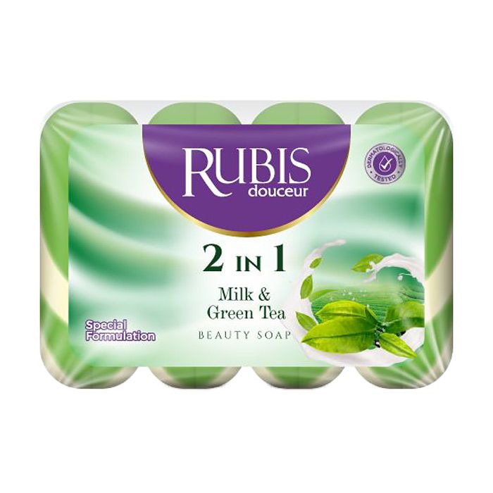 Тверде мило Rubis 2 in 1 Milk & Green Tea Beauty Soap Молоко та зелений ...