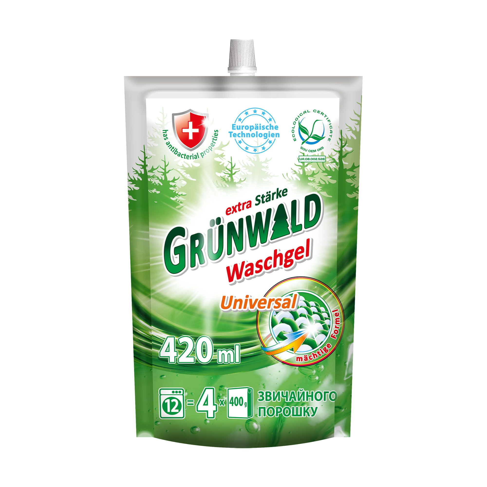 Гель для прання Grunwald Universal, 12 циклів прання, 420 мл - купити на EVA.UA
