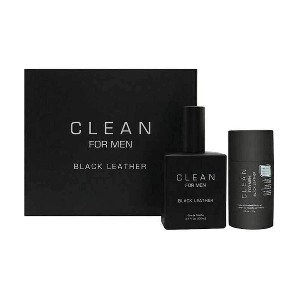 Парфумований набір чоловічий Clean For Men Black Leather (туалетна вода ...