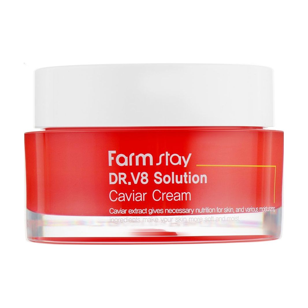 Освітлювальний крем для обличчя FarmStay DR.V8 Solution Caviar Cream ...