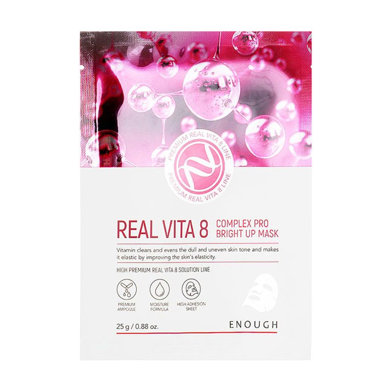 Тканевая маска для лица Enough Real Vita 8 Complex Pro Bright Up Mask с ...