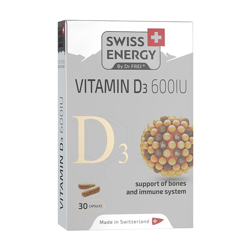 Диетическая добавка витамины в капсулах Swiss Energy D3 600 МЕ ...