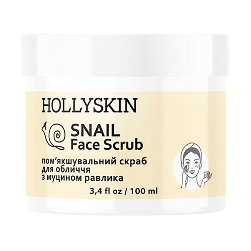 Скраб для обличчя Hollyskin Snail Face Scrub з муцином равлика, 100 мл ...