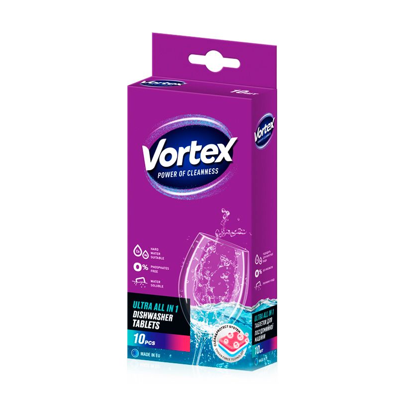 Уцінка! Таблетки для миття посуду в посудомийній машині Vortex All in 1 ...