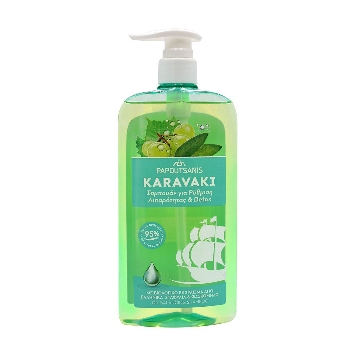 Шампунь Papoutsanis Karavaki Oil Balance & Detox Shampoo для жирного ...
