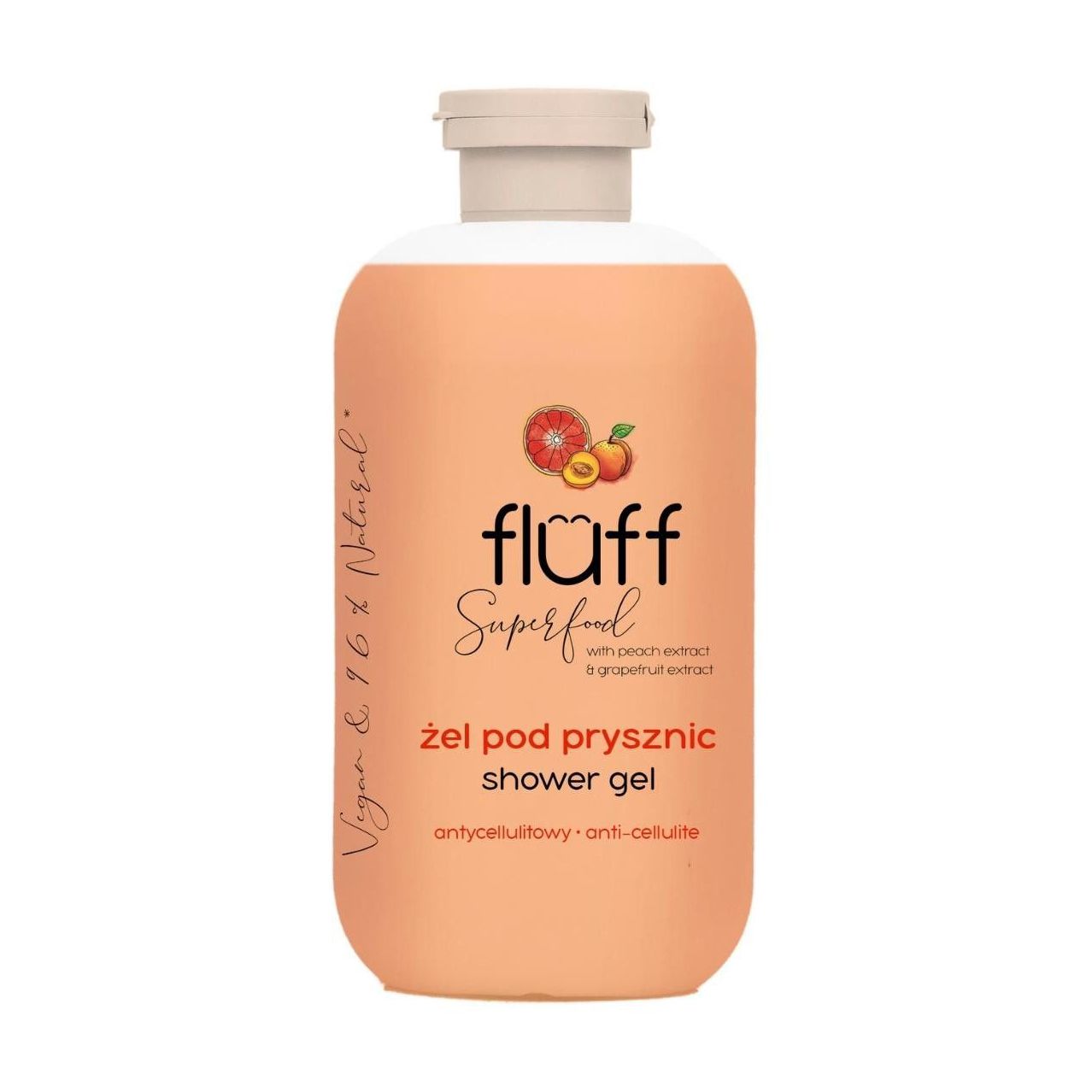 Гель для душу Fluff Anti-Cellulite Shower Gel Персик та грейпфрут, 500 ...