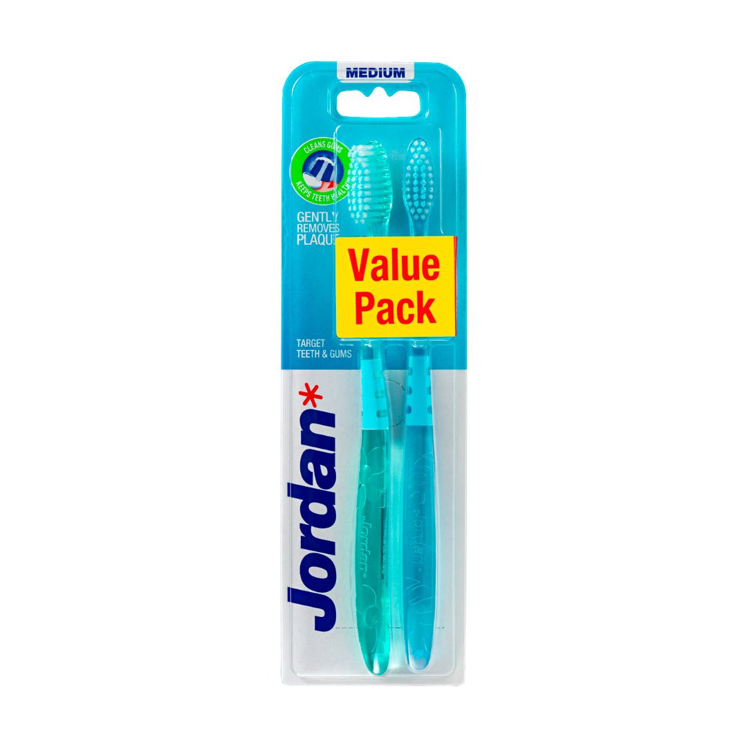 Набір зубних щіток Jordan Teeth & Gums середньої жорсткості, 2 шт ...