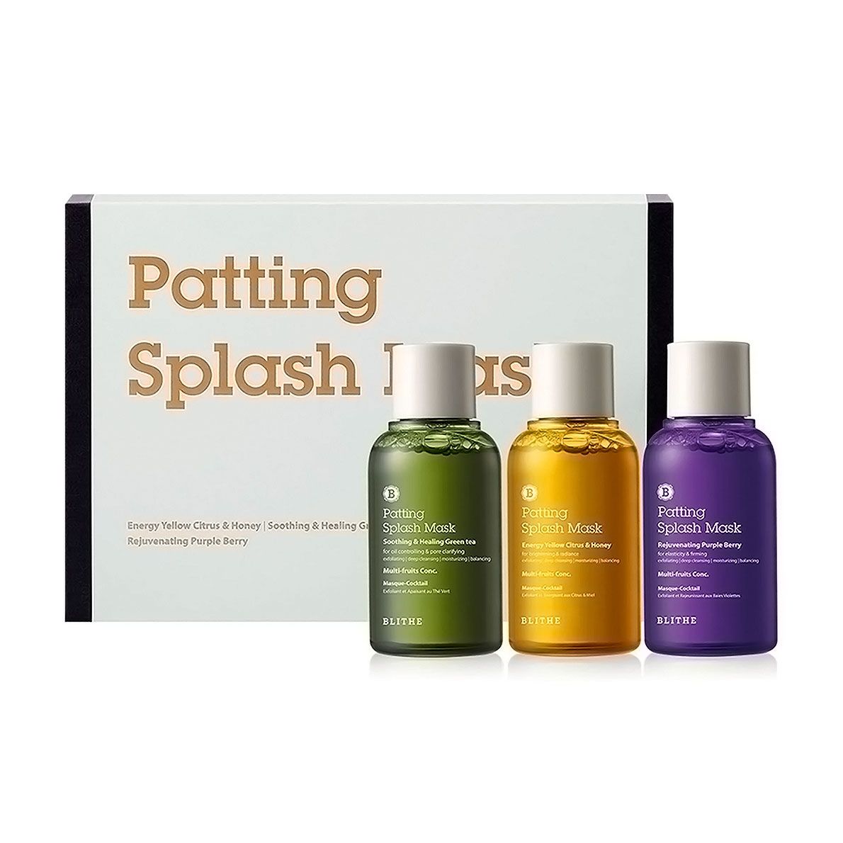Набор сплеш-масок для лица Blithe Patting Splash Mask Deluxe Set, 3*70 ...