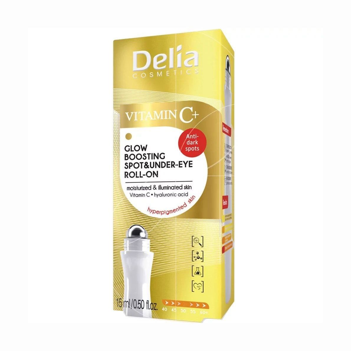 Ліфтінг-рол для шкіри навколо очей Delia Cosmetics Vitamin С+ Glow ...