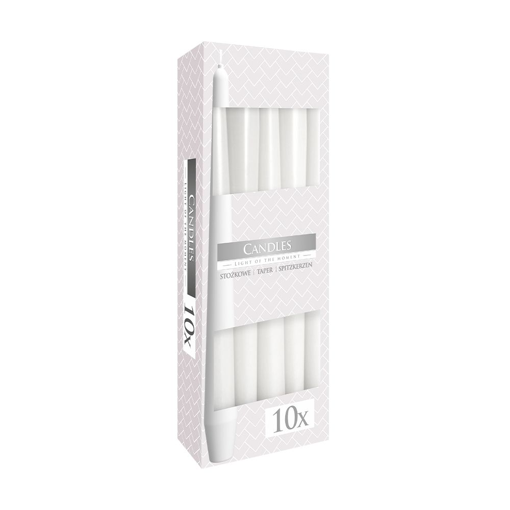 Конусні свічки Bispol білі, 24.5 см, 10 шт (30-090) — купити на EVA.UA ...