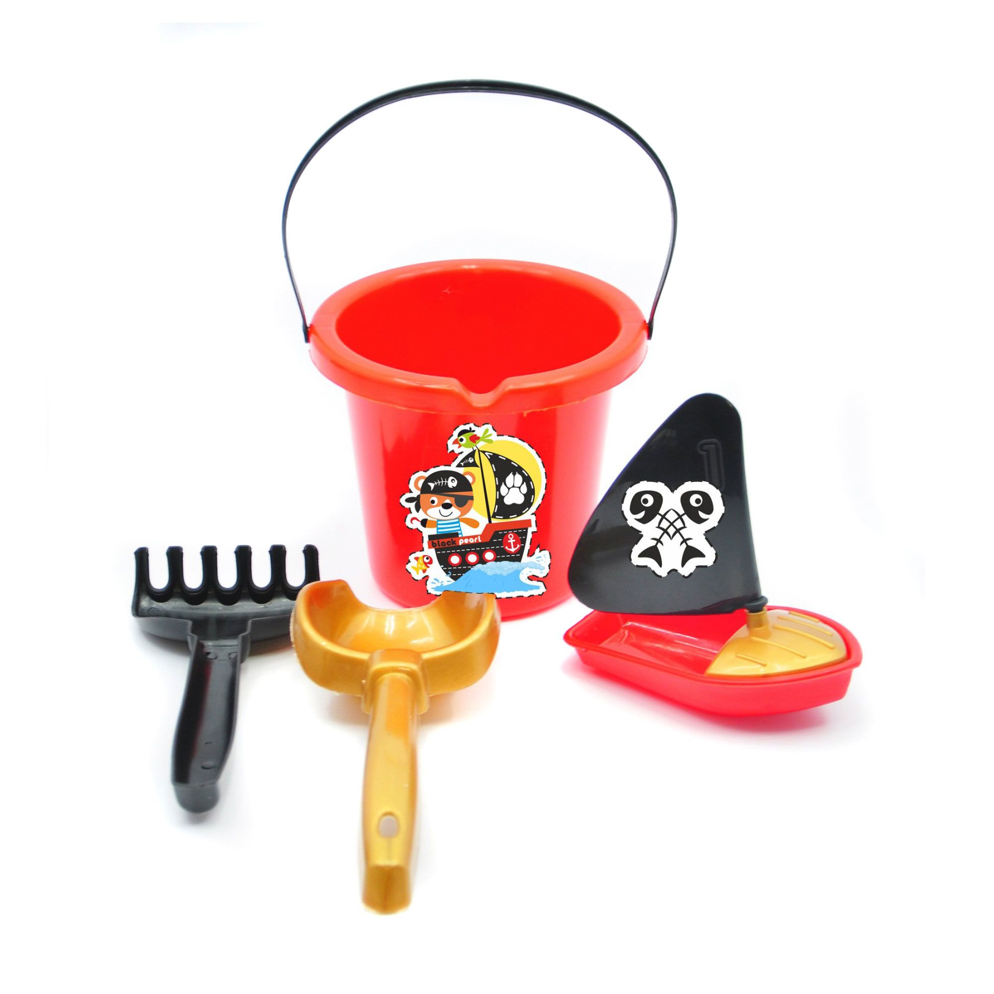 Набір для гри з піском Maximus Чорна перлина (лопата + граблі + відерце ...