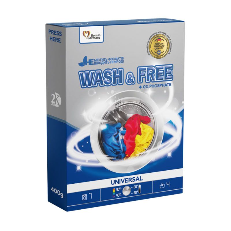 Универсальный порошок для стирки Wash & Free Universal Washing Powder ...