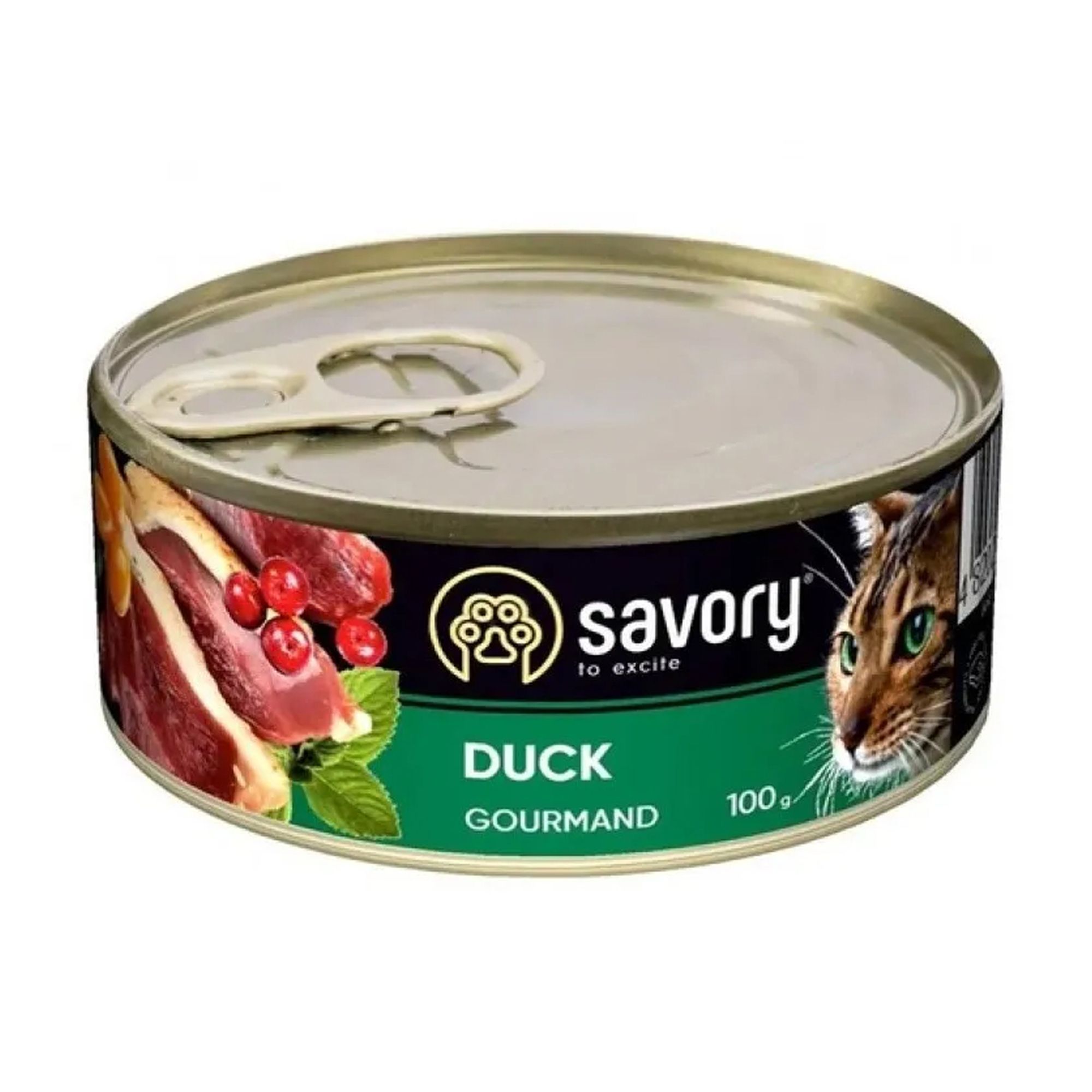 Вологий корм для вибагливих кішок Savory Cat Can Adult з качкою ...