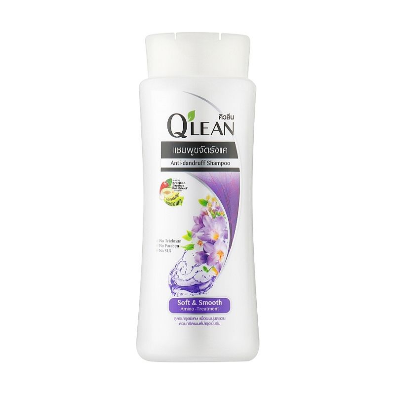 Шампунь для волос Qlean Anti-Dandruff Shampoo Soft & Smooth Мягкость и гладкость, против перхоти ...