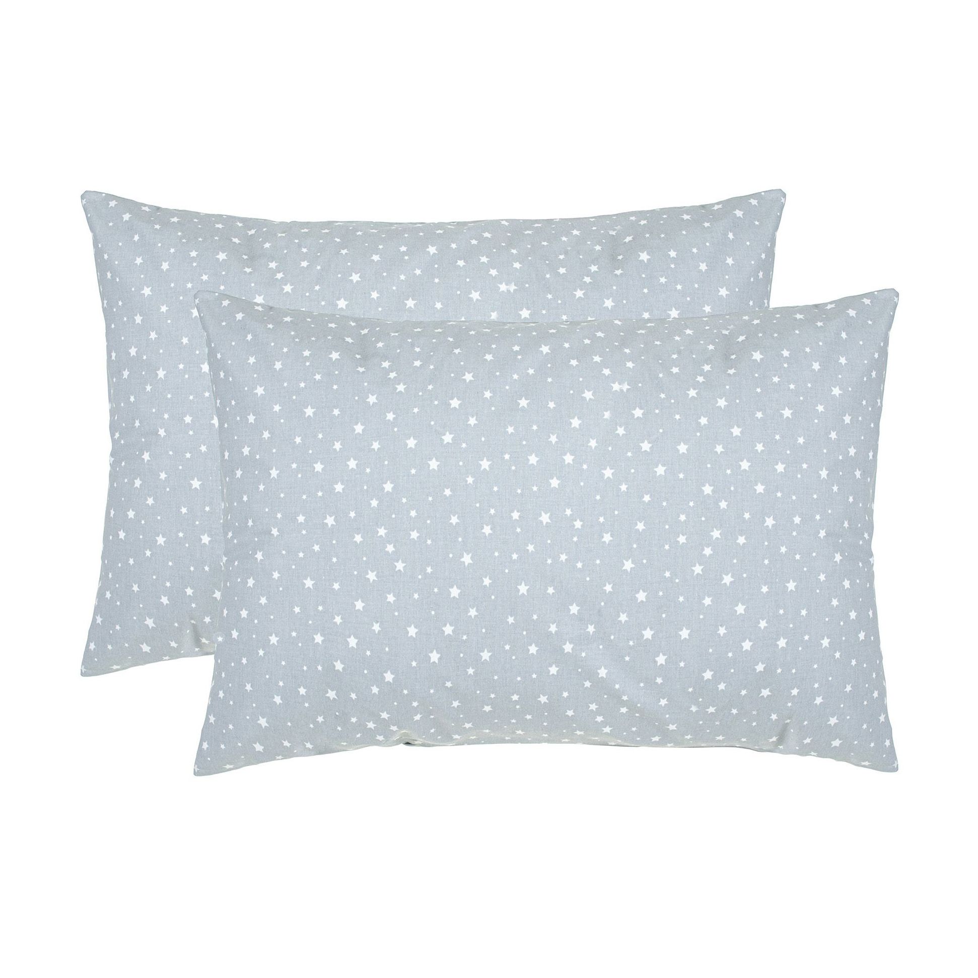Наволочка бязевая Home Line Звезды разные, серо-голубая, 50*70 см, 2 шт ...
