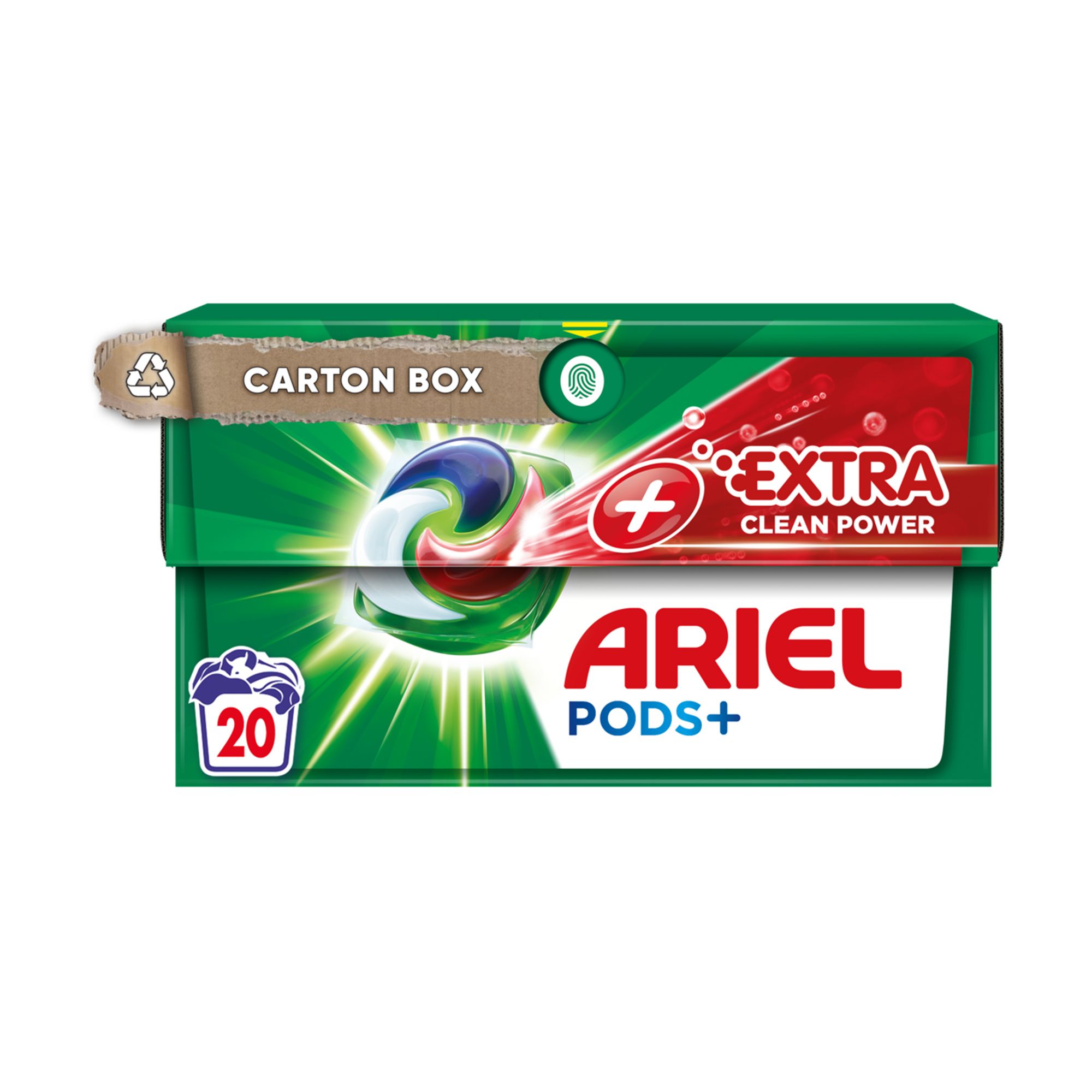 Капсули для прання Ariel Pods+ Extra Clean Power, 20 циклів прання, 20 ...