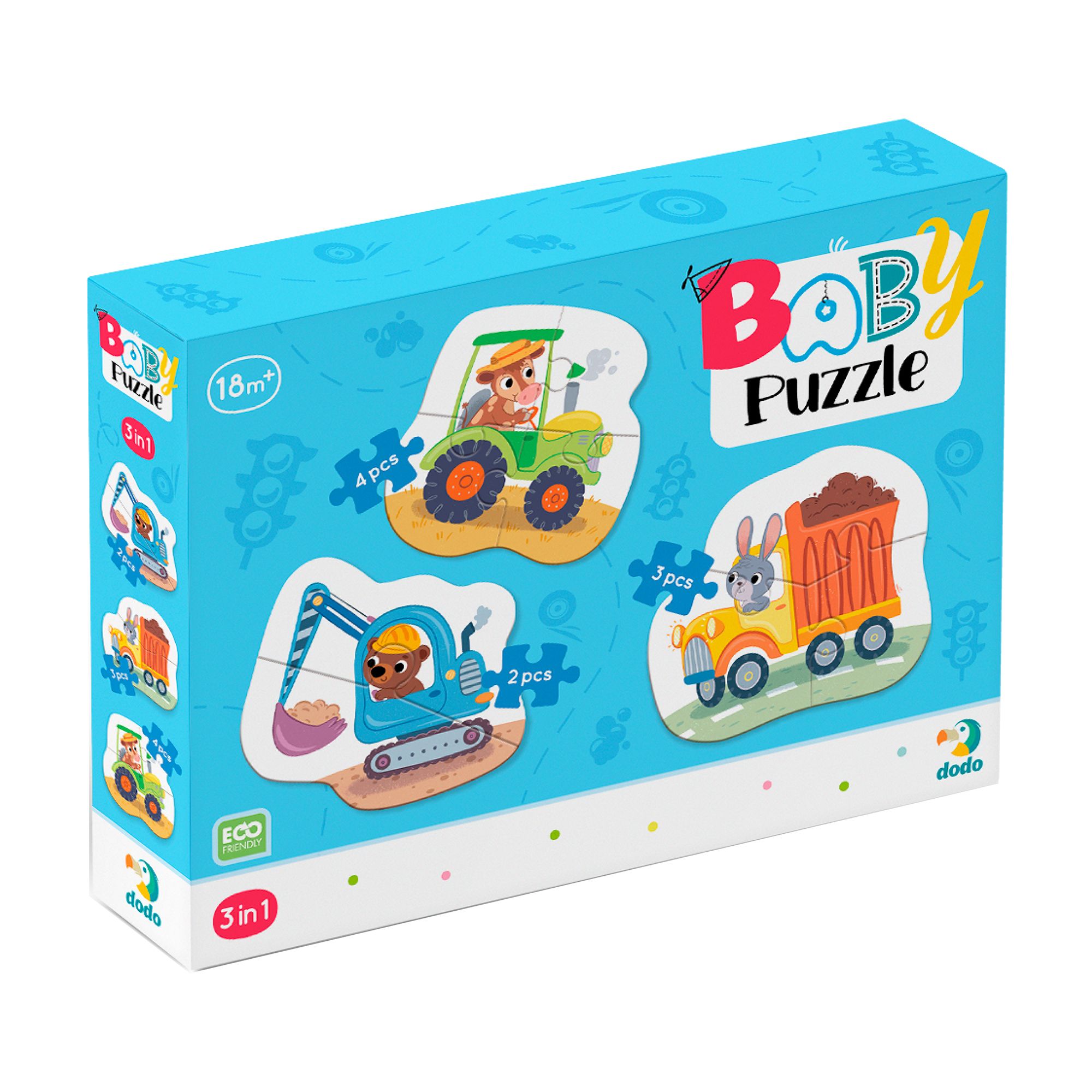 Пазли DoDo Baby Puzzle Транспорт, 9 елементів, від 1.5 року (300392 ...