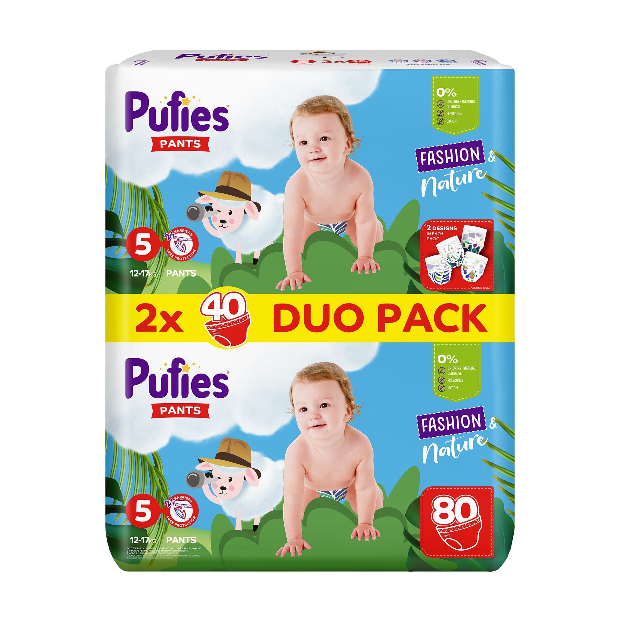 Подгузники-трусики Pufies Pants Fashion & Nature Duo, размер 5 Junior ...