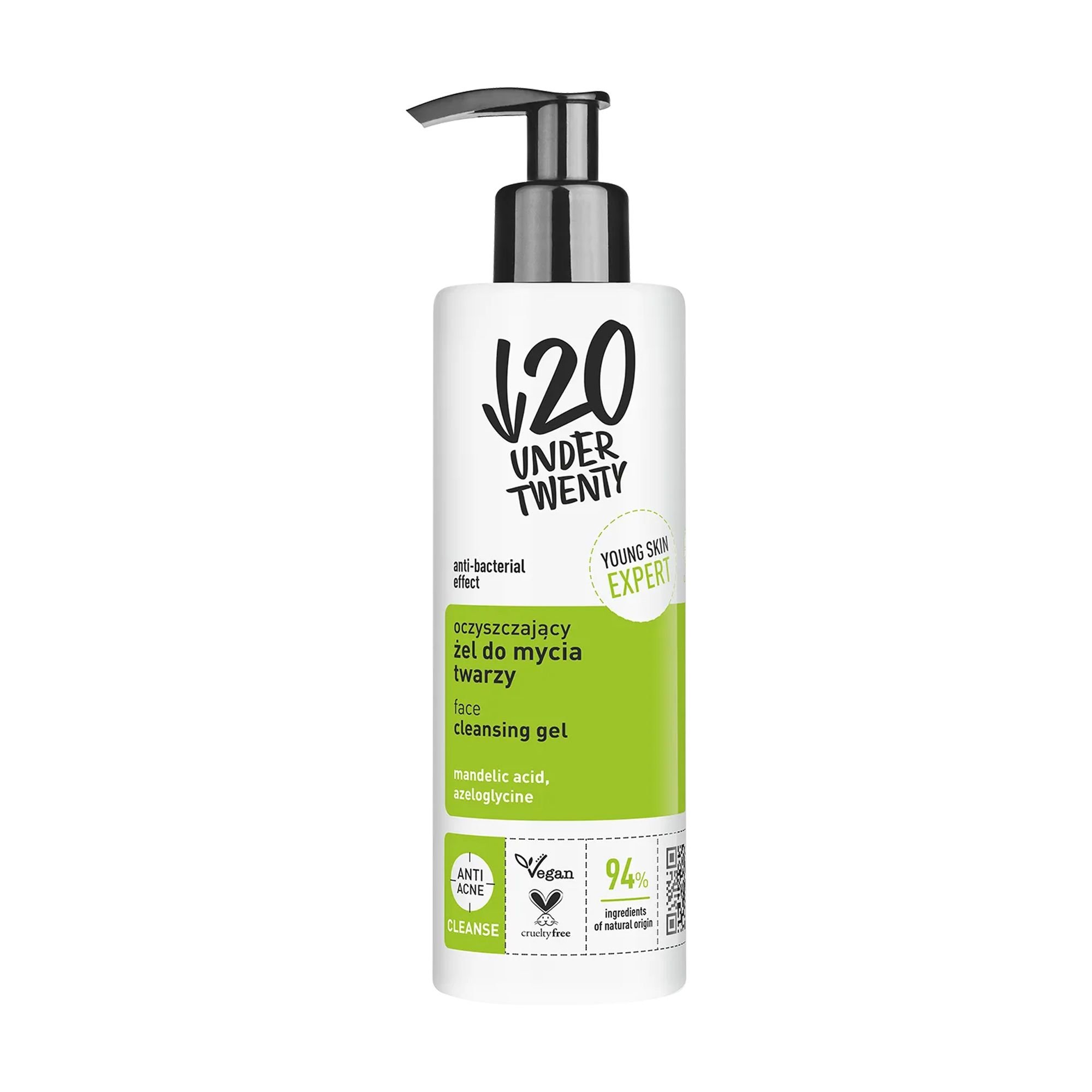 Очищающий гель для умывания Under Twenty Face Cleansing Gel, 190 мл ...