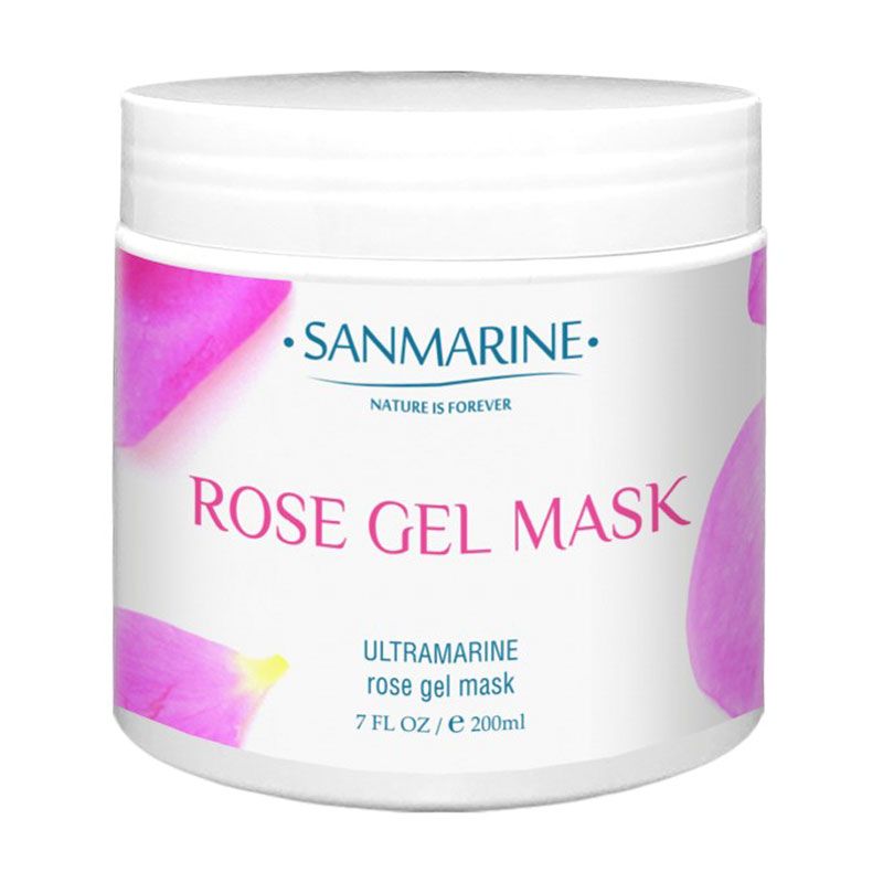 Гелевая маска для лица Sanmarine Rose Gel Mask с лепестками роз, 200 мл ...