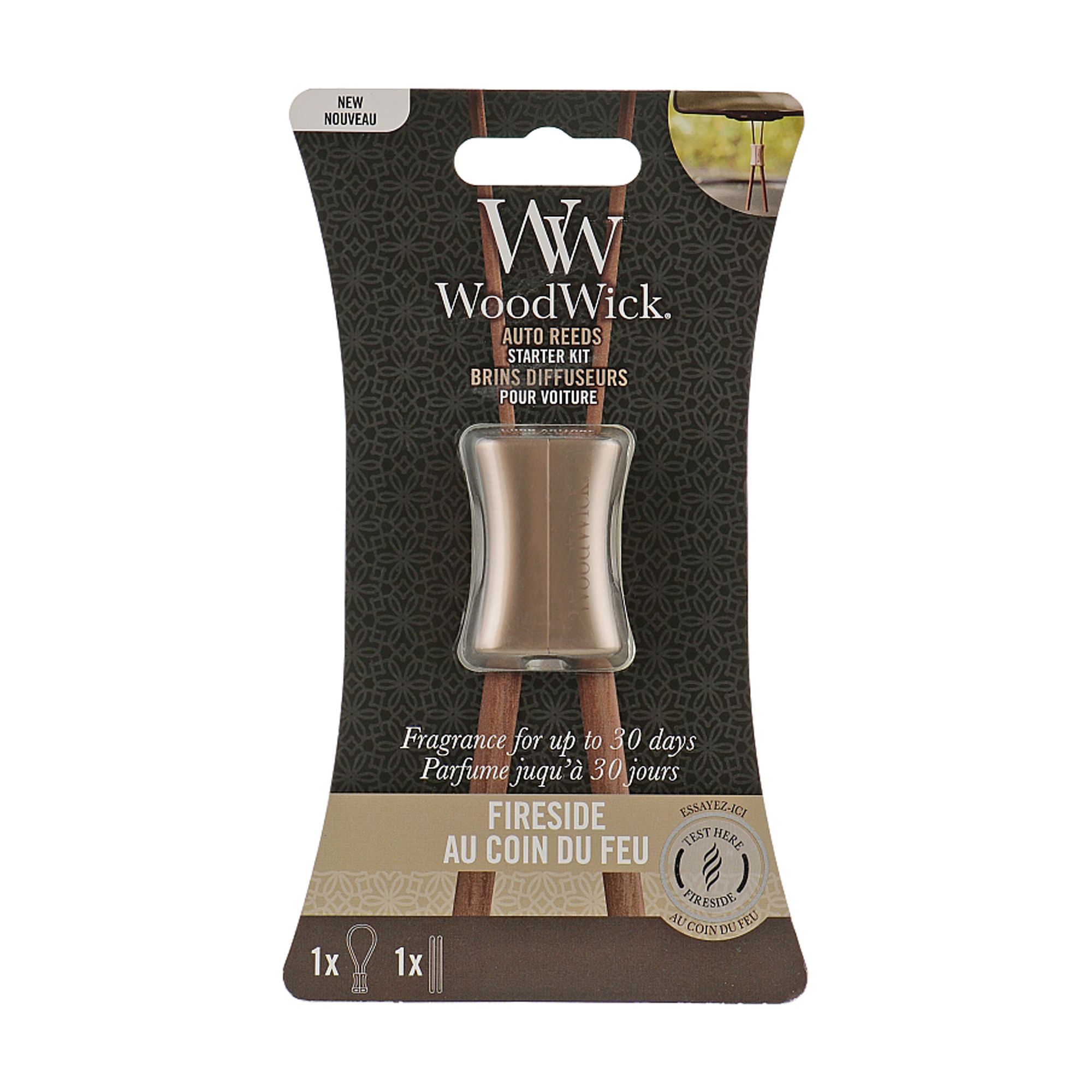 Аромадиффузор для авто WoodWick Auto Reeds Starter Kit Fireside, 20 г ...