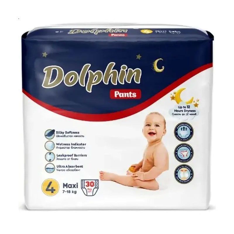 Подгузники-трусики Dolphin Pants Maxi размер 4 (7-18 кг), 30 шт ...
