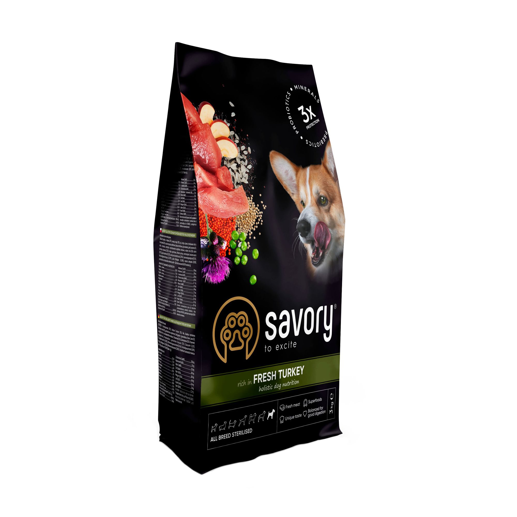 Сухой корм для стерилизованных собак Savory All Breed Sterilised с ...