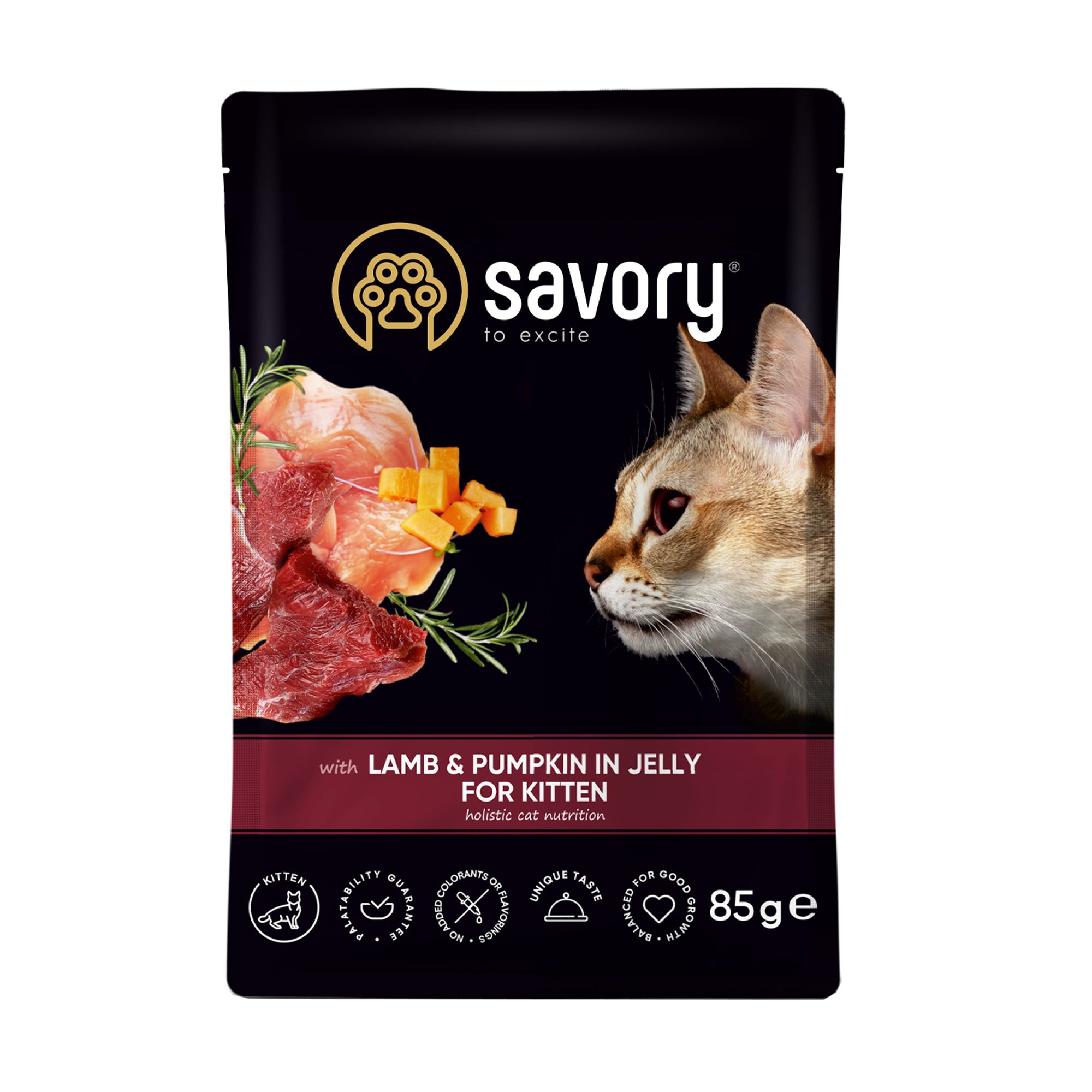 Влажный корм для котят всех пород Savory For Kitten в желе, лосось с ...
